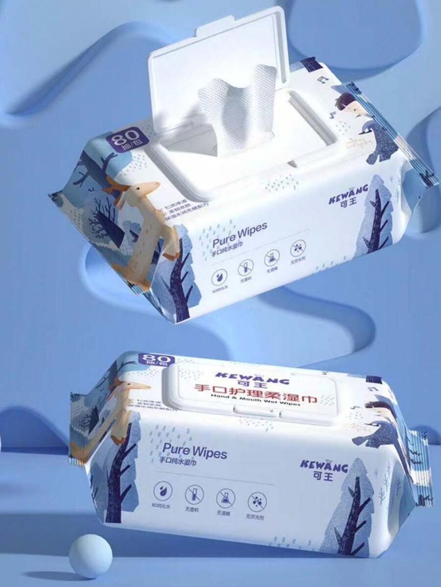 80 Sheets/Pack Large Wet Wipes For Hands And Mouth, Pure Water ...