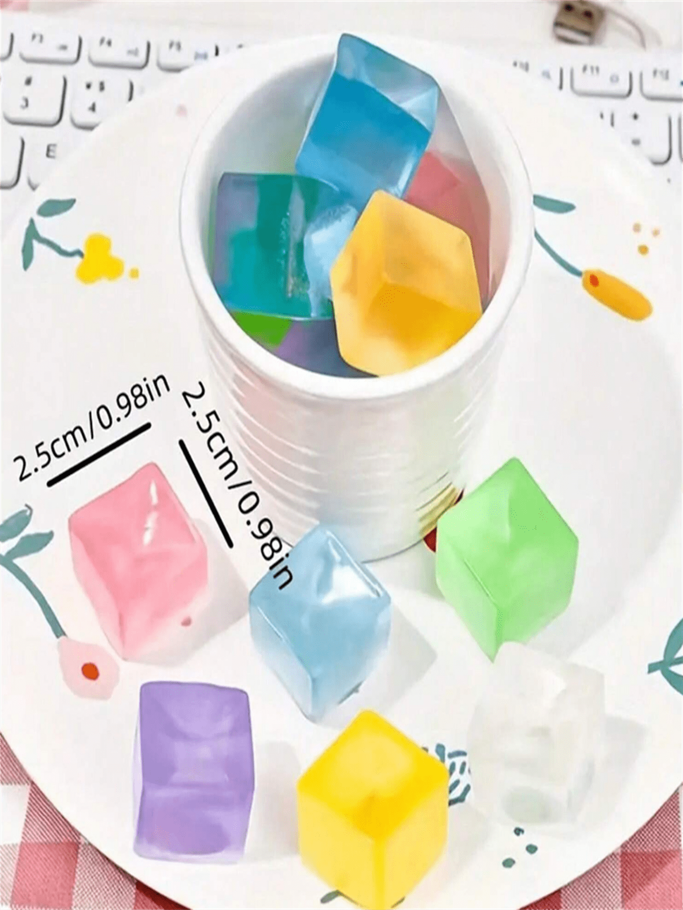 5pcs Mixed Color Ice Cube Stress Relief Toy, Creatively Designed To ...
