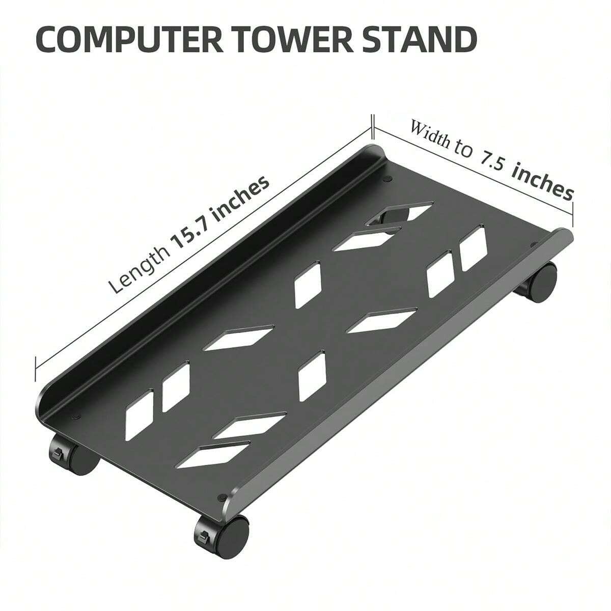 Computer Tower Stand, Ventilated Mobile CPU Stand, Steel PC Tower Stand ...