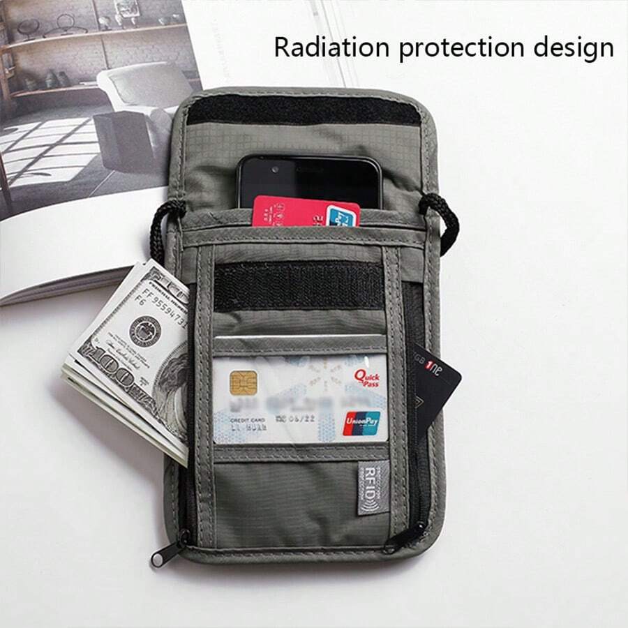 RFID Blocking Passport Holder, Anti-Theft Neck Pouch, Magnetic And Anti ...