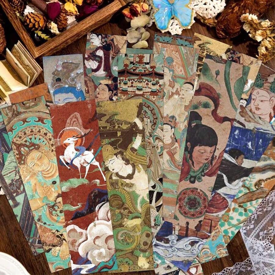 30pcs Retro Lucky God Graffiti Bookmarks For Decorating & Marking ...