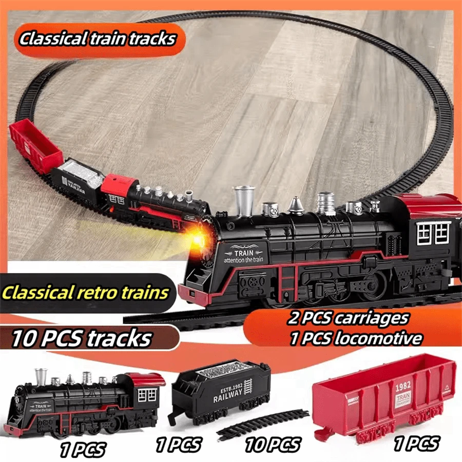 Christmas Extra Large Electric Train Track Set With Smoke, Lights And ...