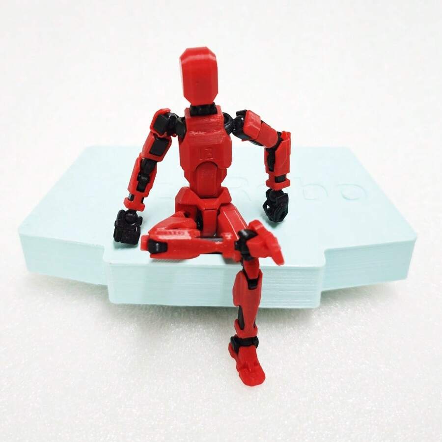1 Set Red Jointed Mannequin Doll 3d Printed Lucky 13 Joint Movable Third Generation Dummy Doll