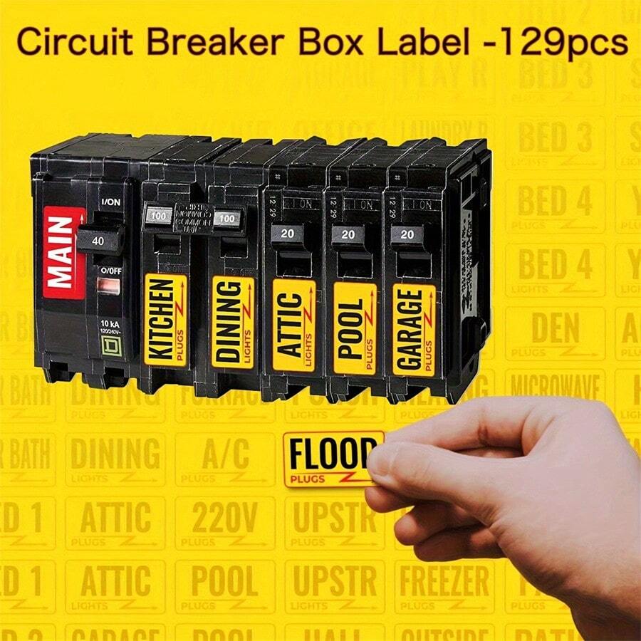 129pcs/Set Circuit Breaker Label Stickers, Colorful Electrical Panel ...