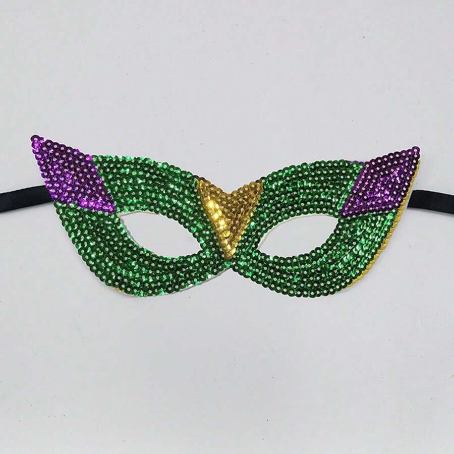 [1pc] Masquerade Party, Halloween Glitter Eye Mask, Party Supplies ...