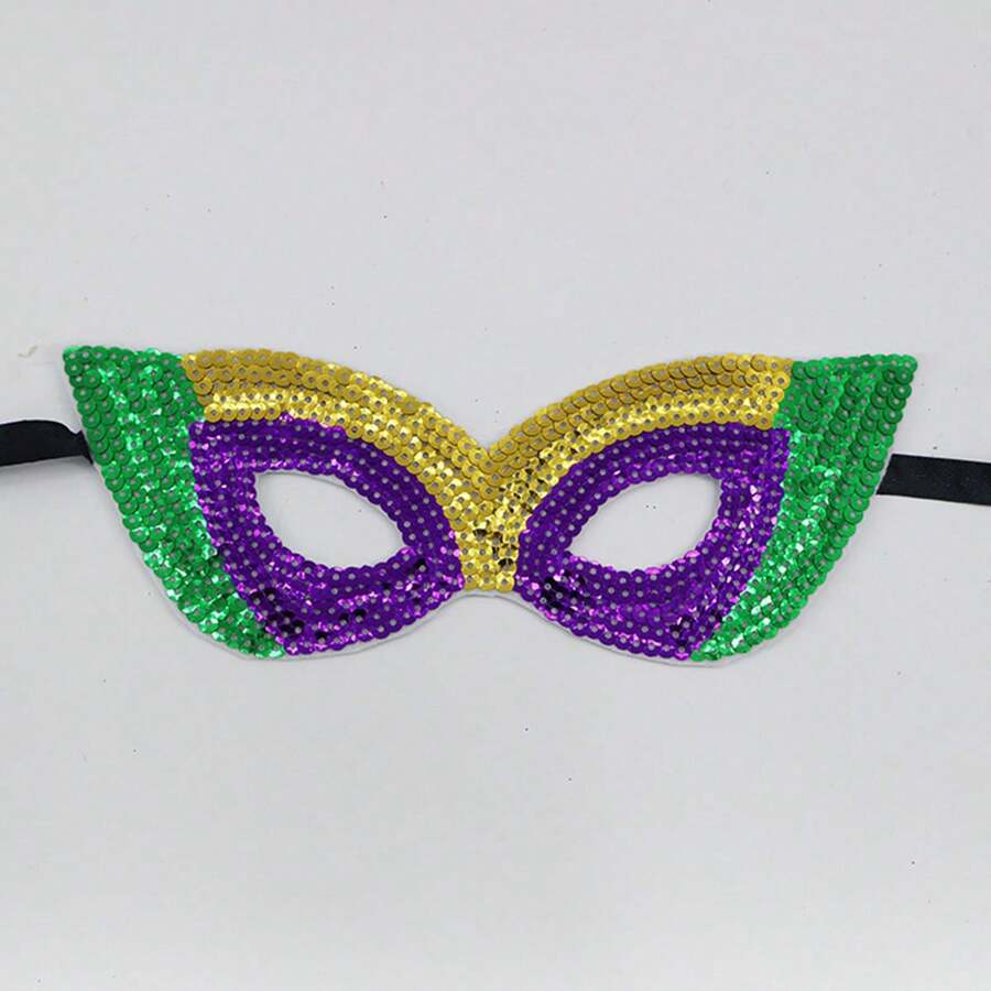 [1pc] Masquerade Party, Halloween Glitter Eye Mask, Party Supplies ...