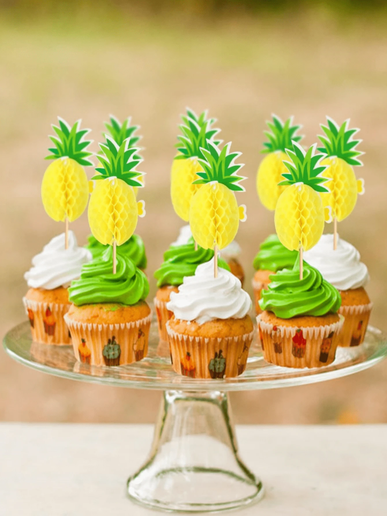 20pcs Pineapple Cupcake Wrappers 3D Honeycomb - Pineapple Shaped ...