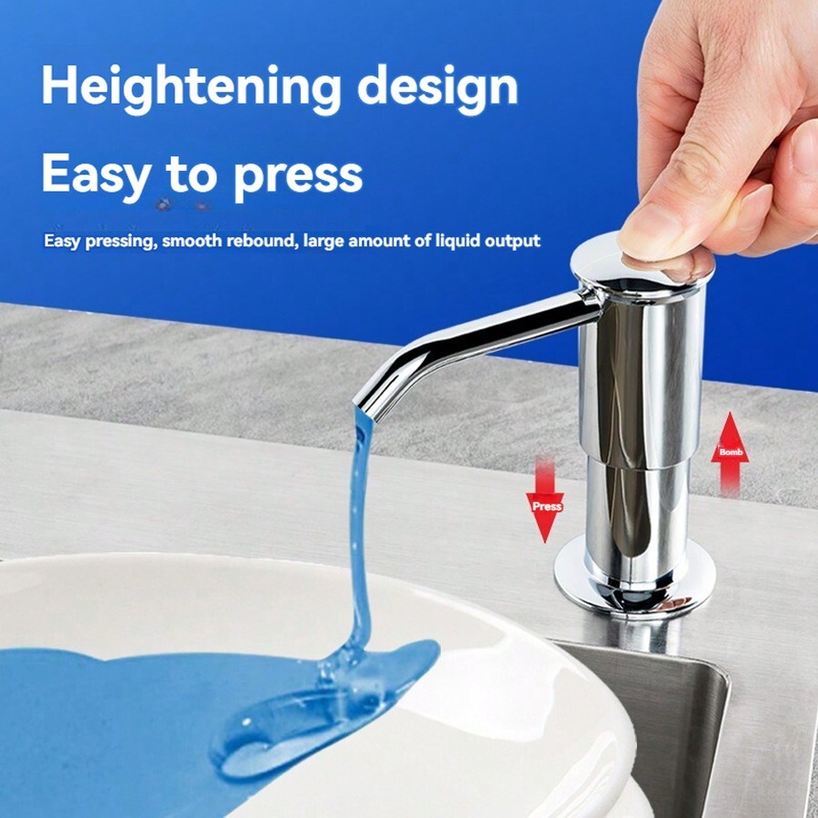 Sink Soap Dispenser Kitchen Universal Extension Tube Dishwashing Liquid Press Detergent Sink ...