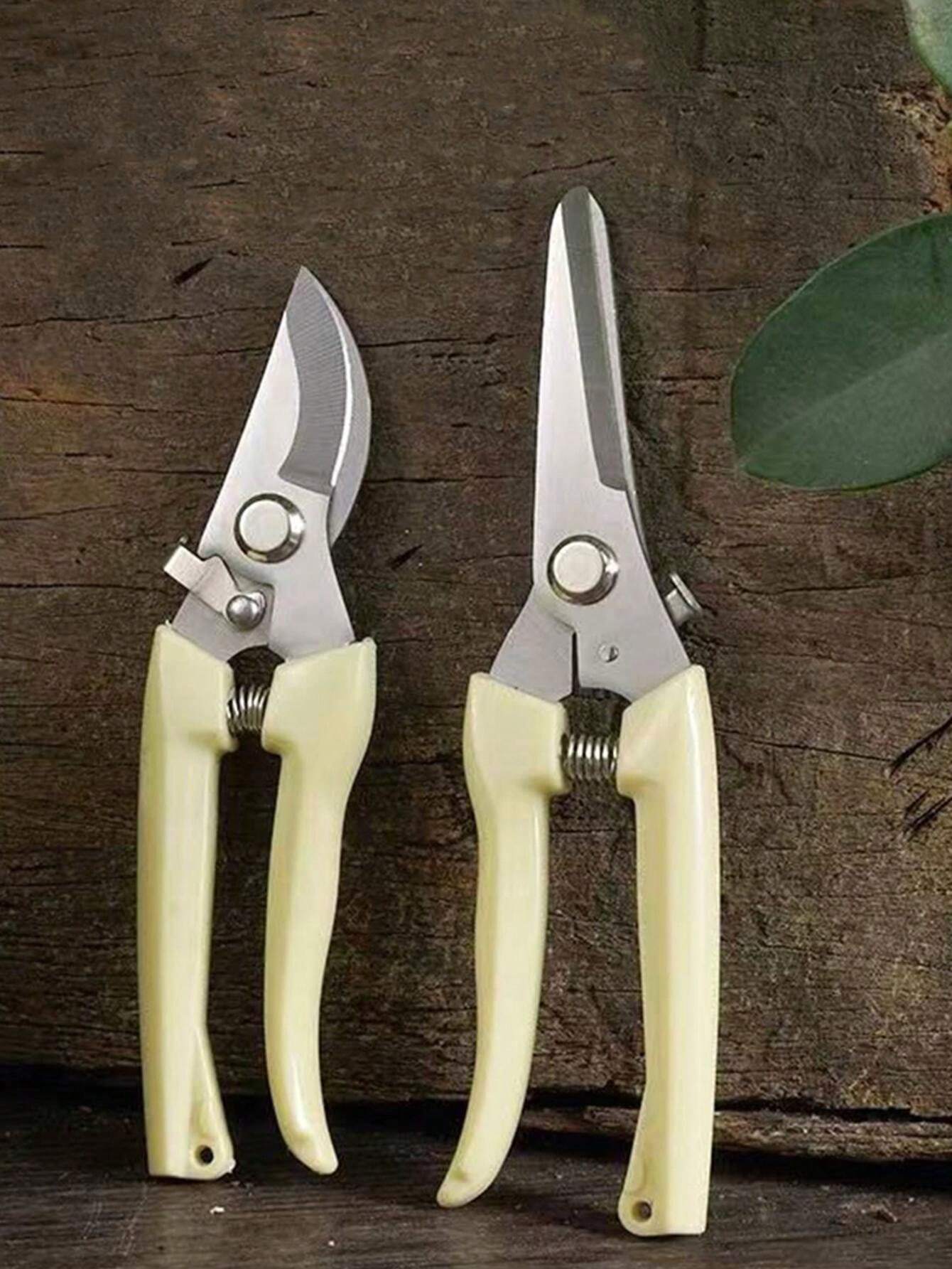 Garden Pruning Shear Set, 2-Piece Set, 1 Bypass Pruner + 1 Straight ...