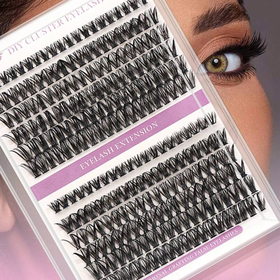 240 Clusters False Eyelashes Set, Eyelash Extension Dense Curling ...