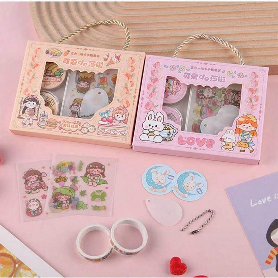 Guka Set, Stickers, Handmade Gift Boxes, Guka Tray Cartoon Stickers And ...