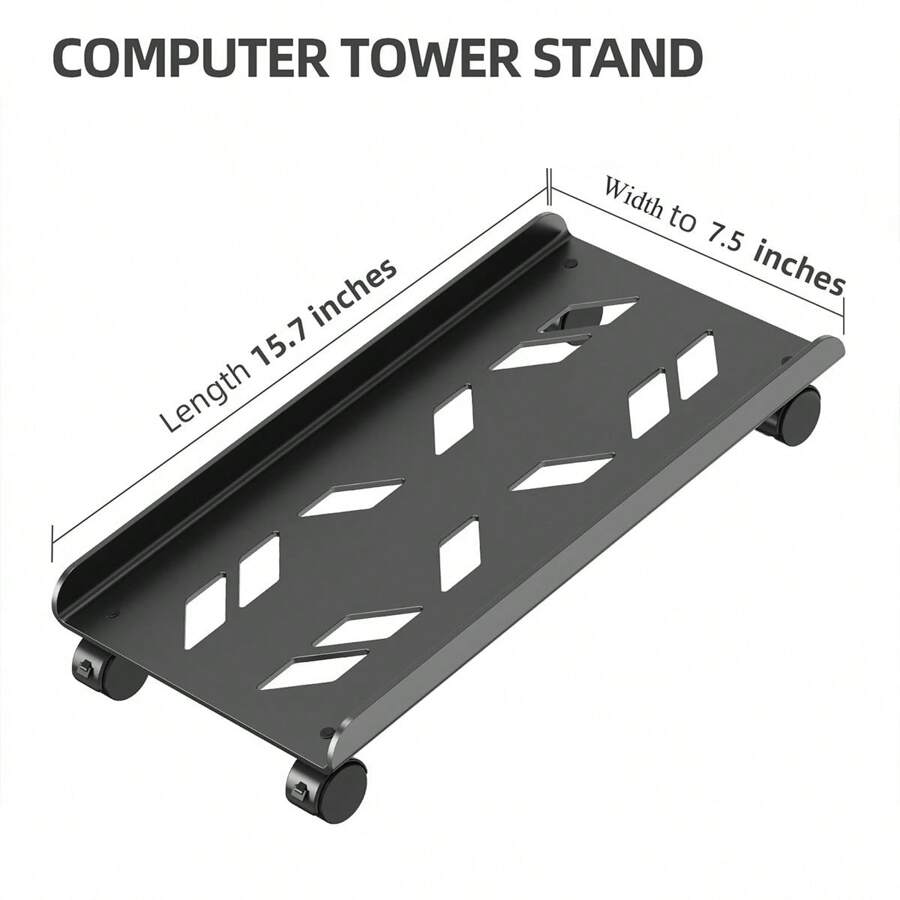 Computer Tower Stand, Ventilated Mobile CPU Stand, Steel PC Tower Stand ...