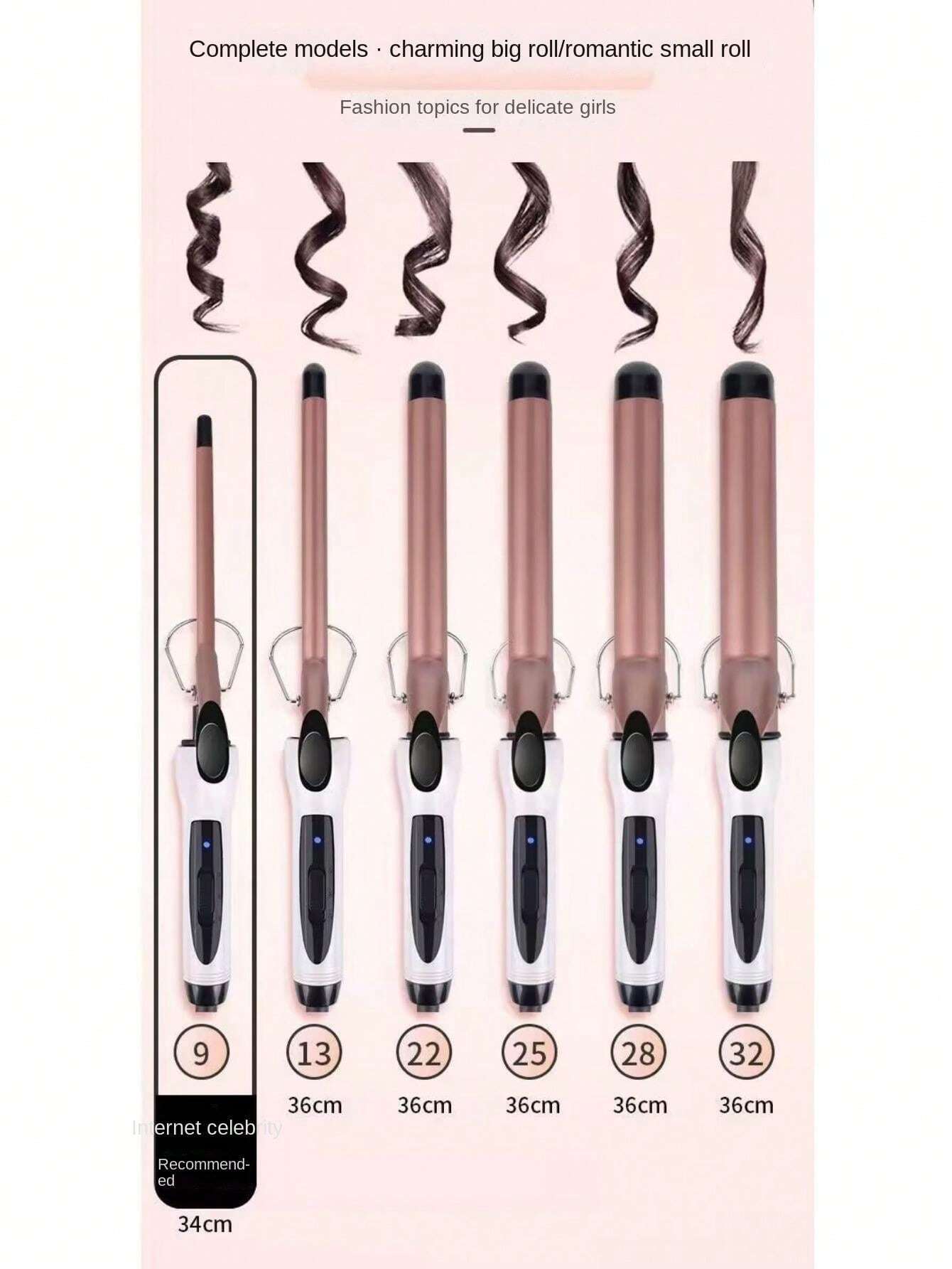 1PC Electric Curling Iron Hair Curler Long, Short Hair Styling Tool ...