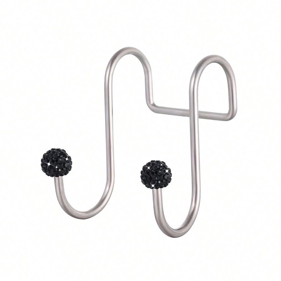 2pcs Diamond Inlaid Stainless Steel Heavy Duty Hook Drawer Cabinet Hook ...