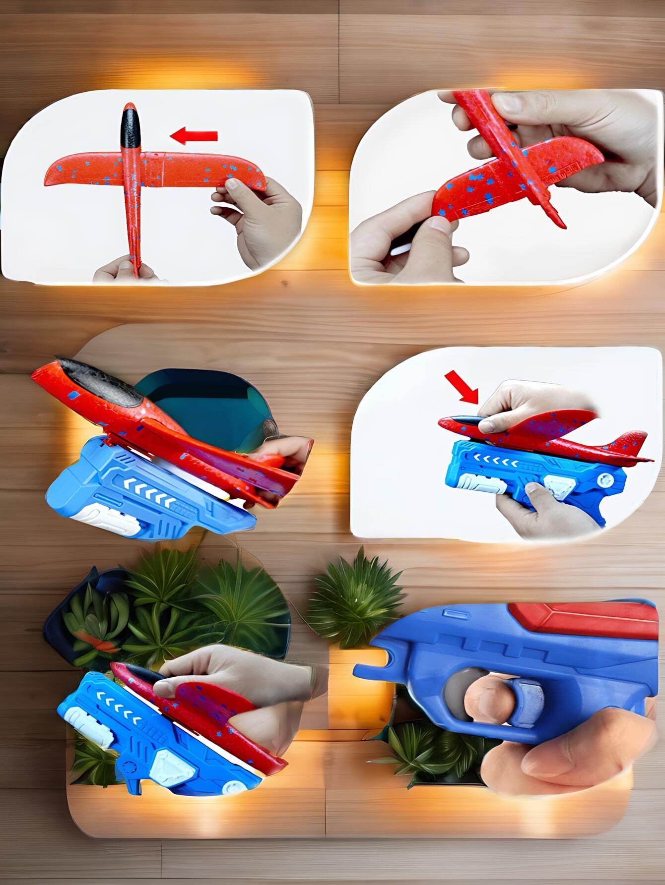 1box Small Foam Dart Ejection Airplane Gun Children Outdoor Toy Air ...