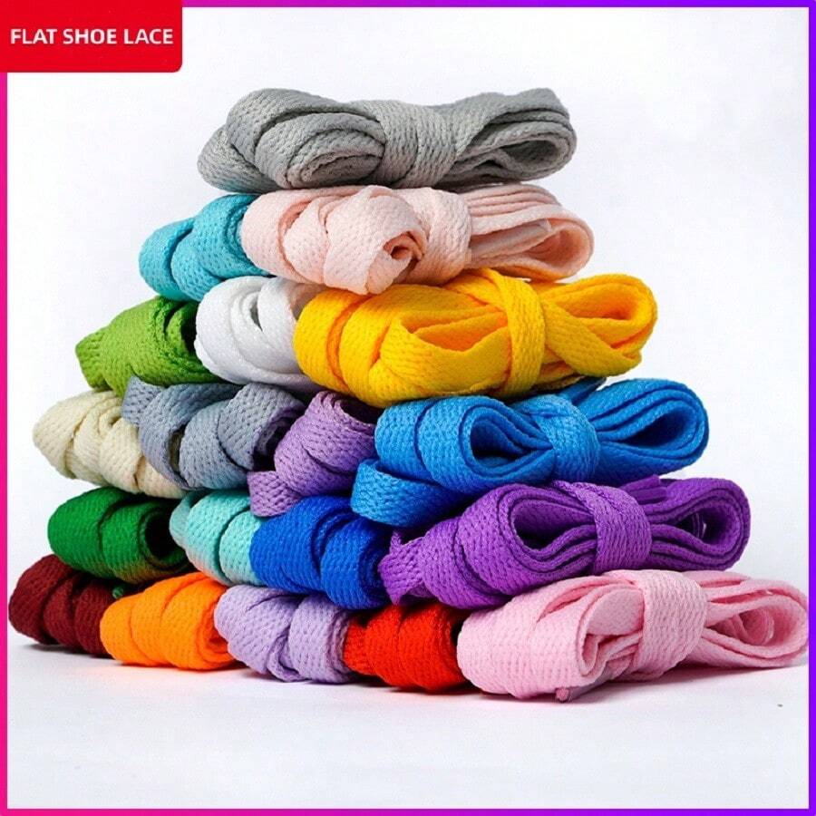 1 Pair Thick Flat Shoelaces, Wide Shoes Lace Strings Unisex Shoelace ...