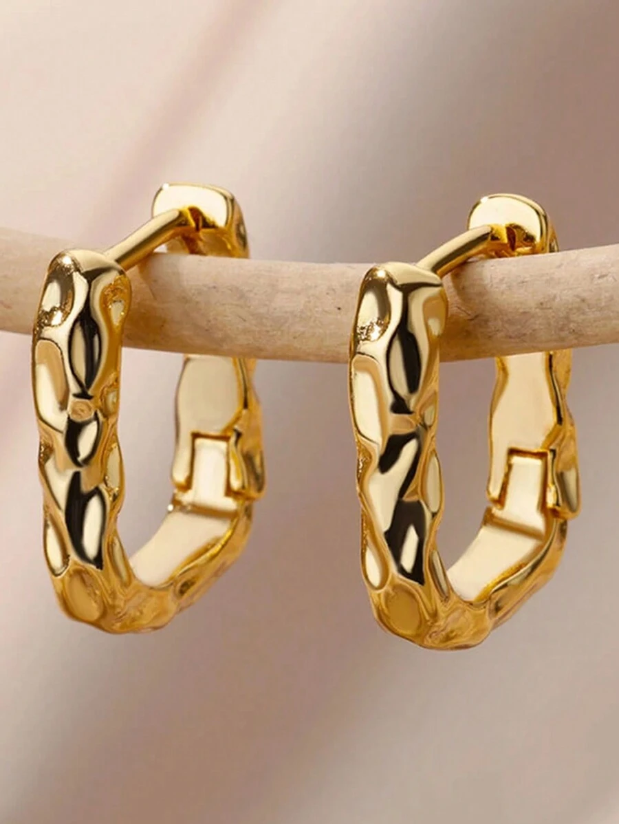 1Pair U-Shaped Square Hoop Earrings For Women Luxury Stainless Steel ...