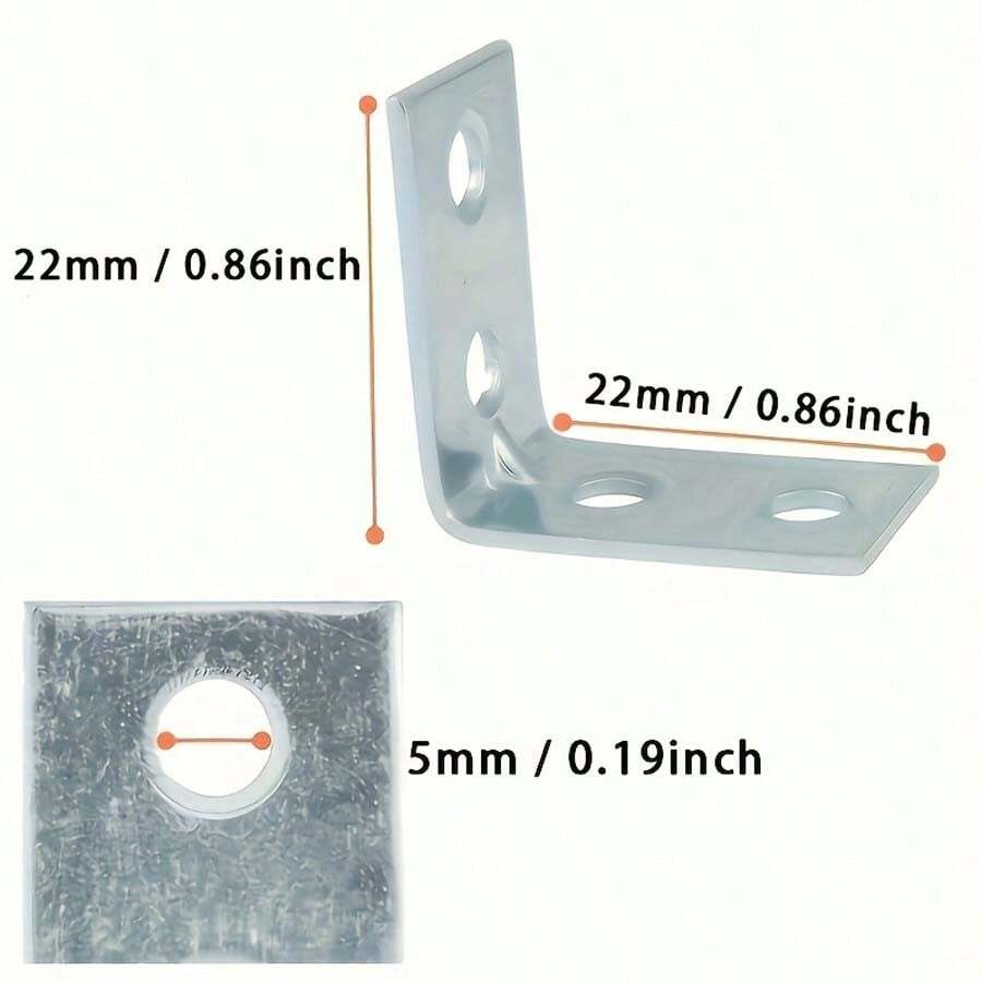 12pcs/Set L-Shaped Metal Corner Brackets, Drawer Wall Shelf Fixed ...