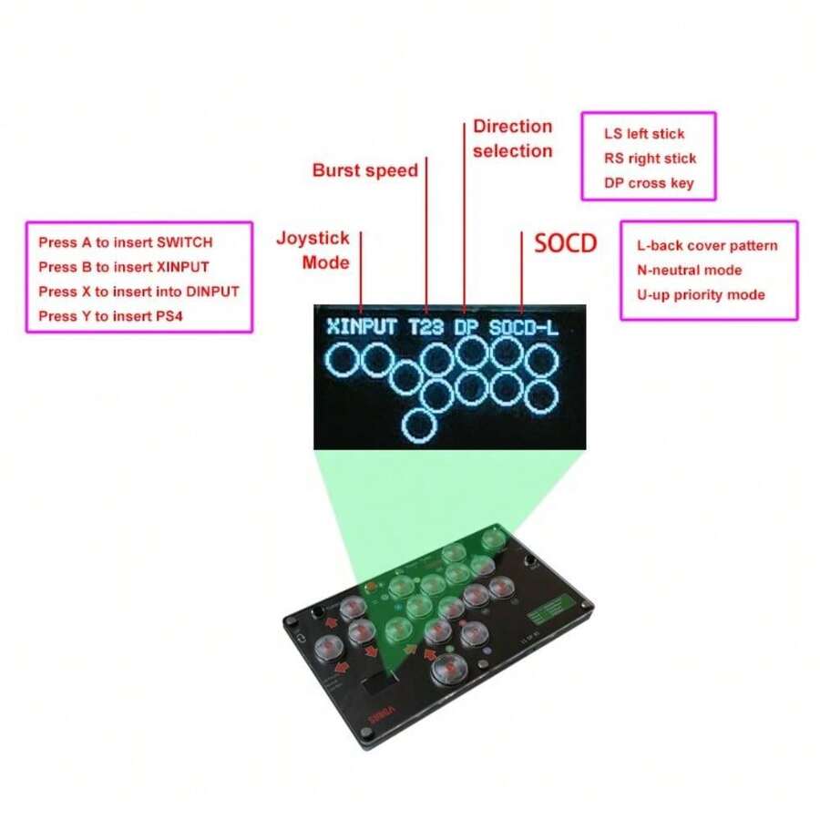 Hitbox Arcade 17Key/12key Fightstick Mini Hitbox Fighting Video Game ...