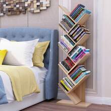 Live And Home Rustic Standing Tree Bookshelf Wood Display Rack | SHEIN UK