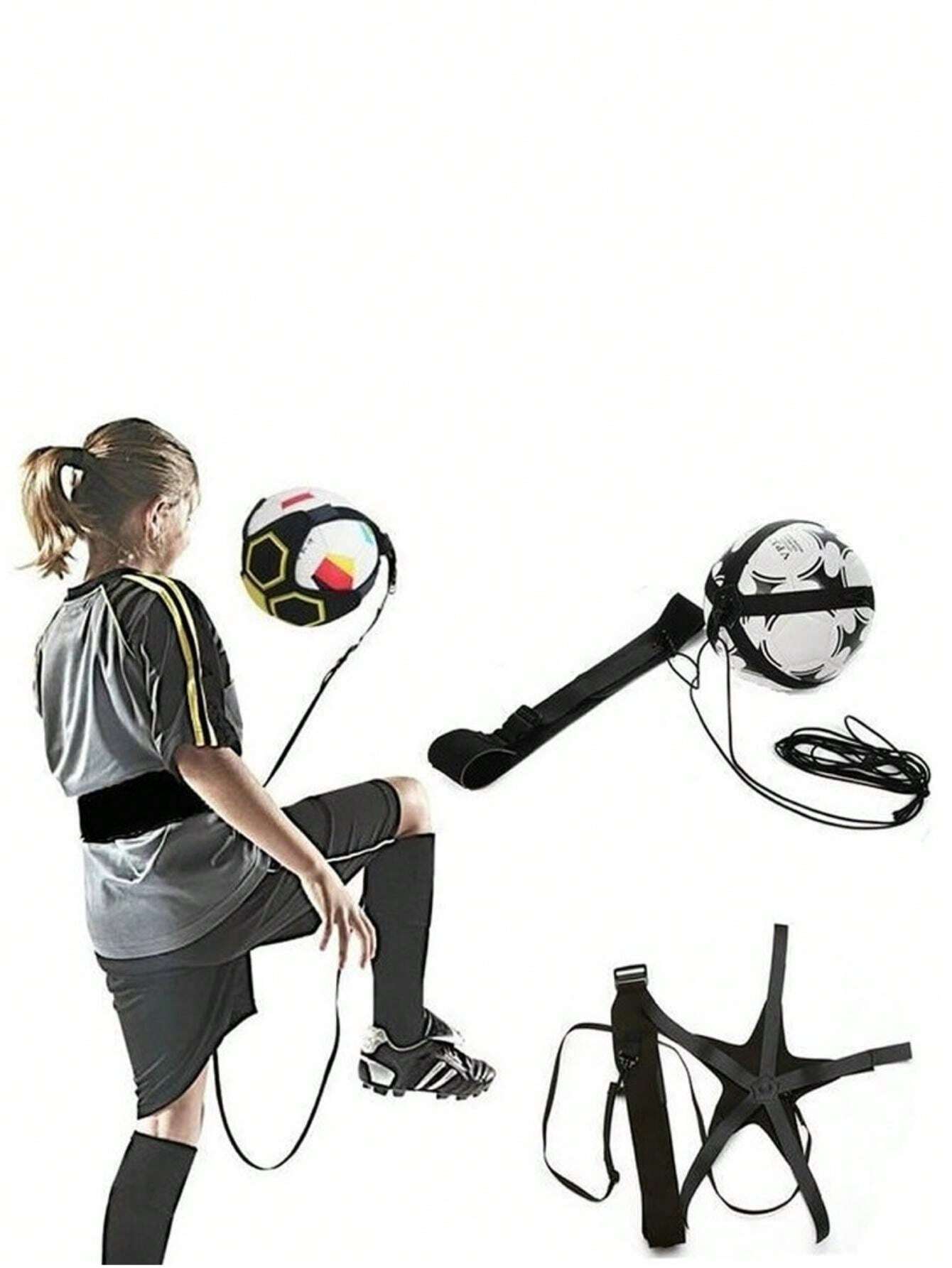 1pc Black Football Juggling Trainer Control Ball Juggling Belt With ...