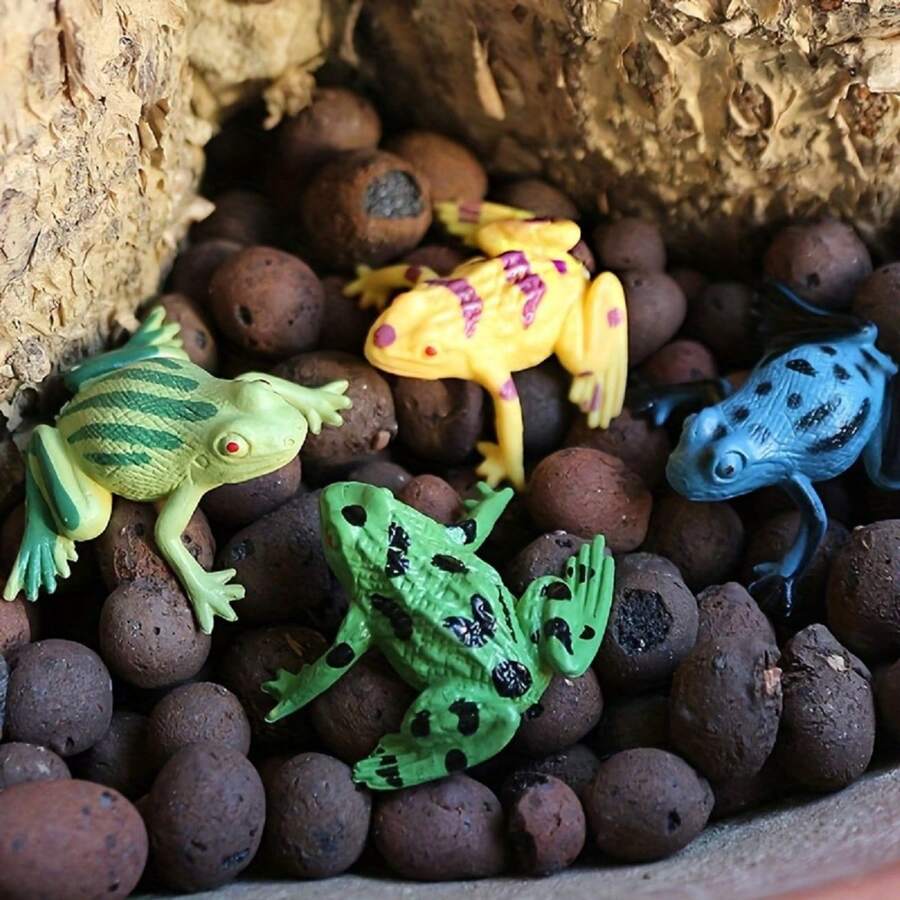 12pcs Mini Frogs, Toy Set Small Realistic Frog Toy Decorations Frogs ...
