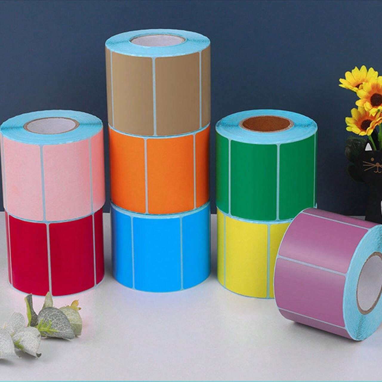 800 Pcs 40 X 30 Mm Multi-Color Waterproof Tear-Resistant Thermal Label ...