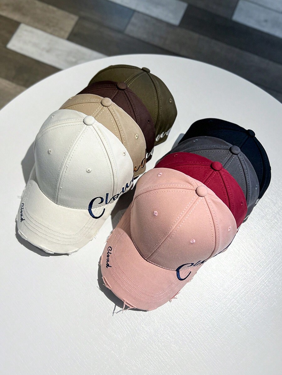 Women And Men Baseball Caps, Hard Brim Embroidered Hats With Lettering ...