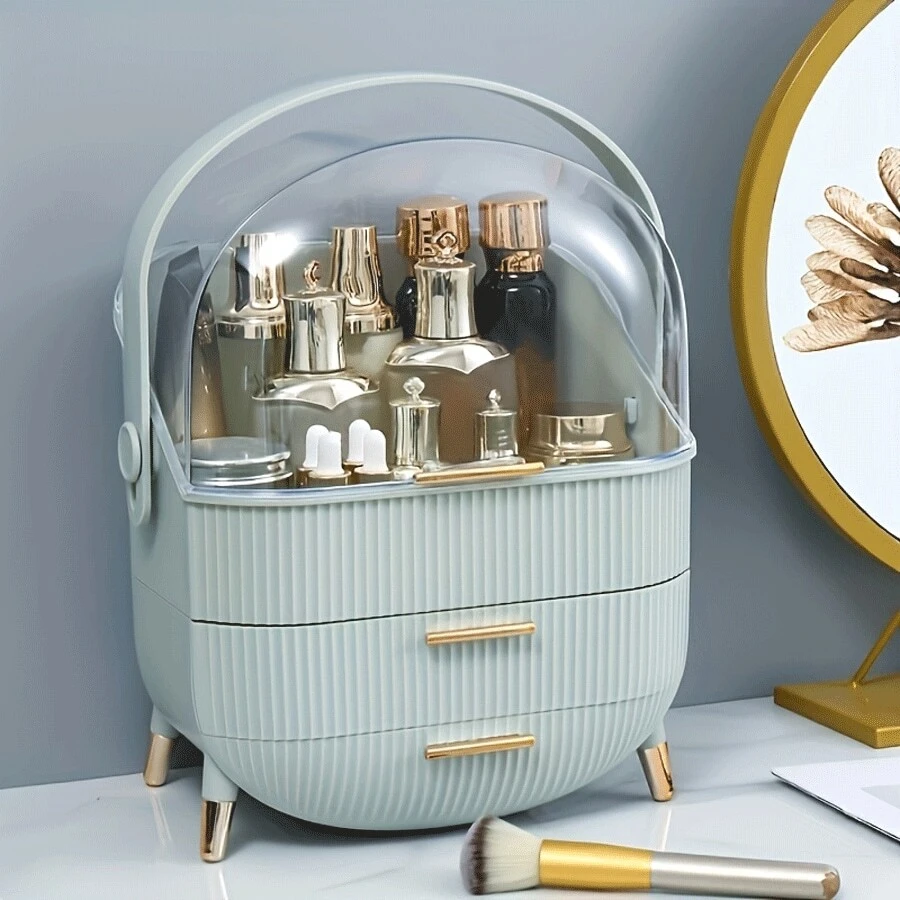 Portable Makeup Storage Box With Transparent Lid, Cosmetic Display Case ...
