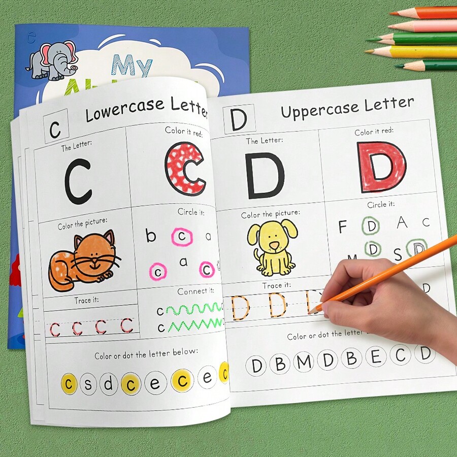 53 Pages 26 Letters A-Z Alphabet Colouring Book Preschool Learning ...