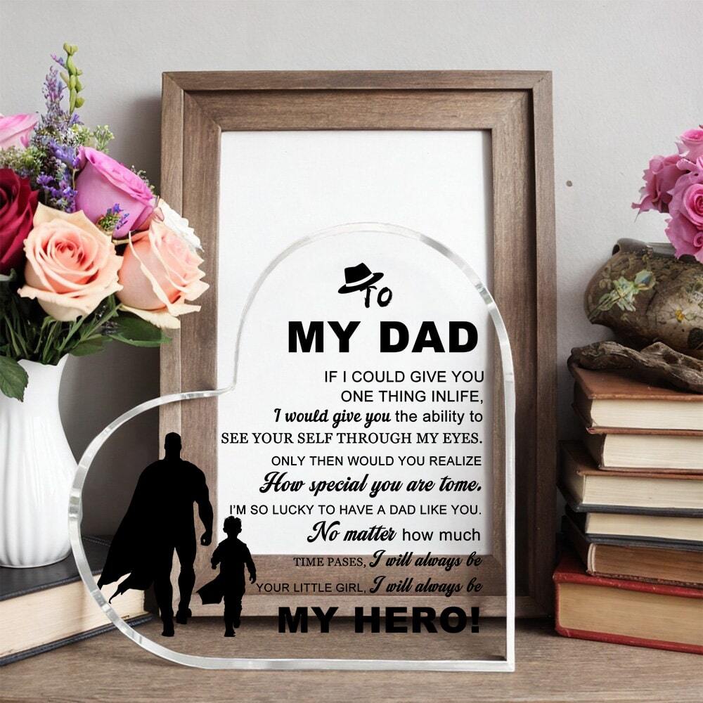 1 Pcs Father Presents From Daughter Son Father's Day Heart Artistic ...