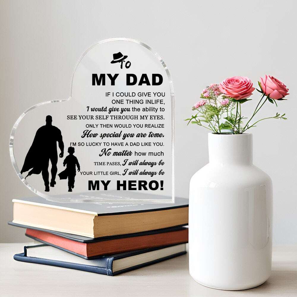 1 Pcs Father Presents From Daughter Son Father's Day Heart Artistic ...