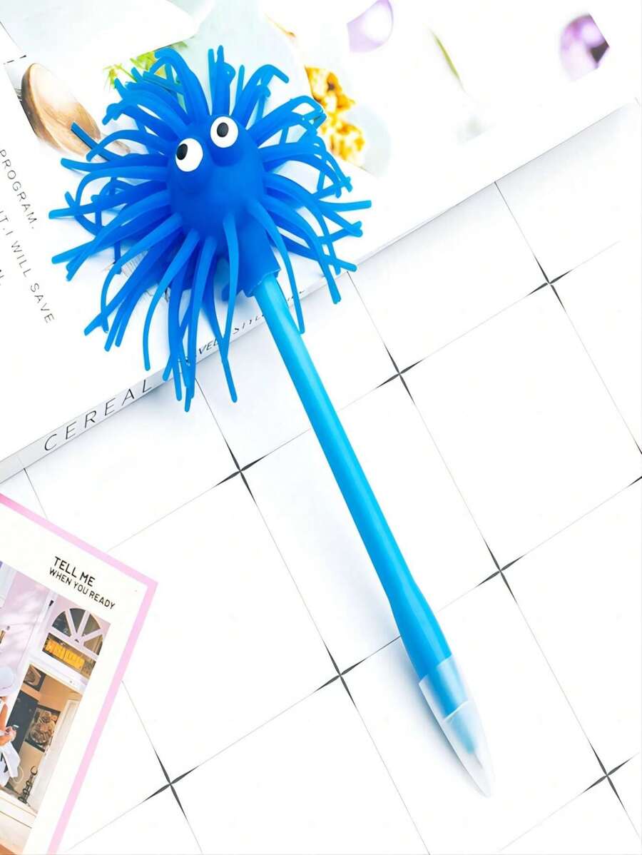 3pcs/Set Cartoon Creative Ballpoint Pens With Cute Monster Shaped Furry ...