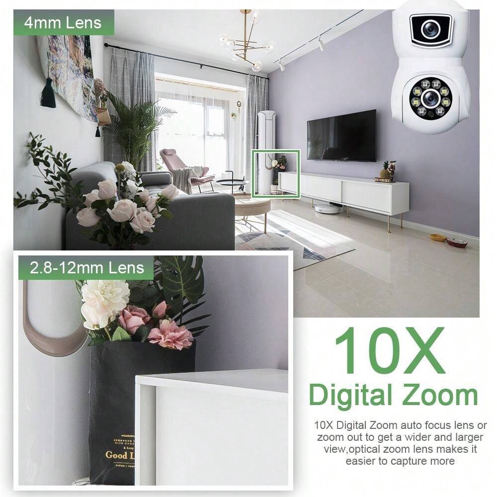 Telecamera di sorveglianza con doppio obiettivo 6MP (4MP+4MP) WiFi ...