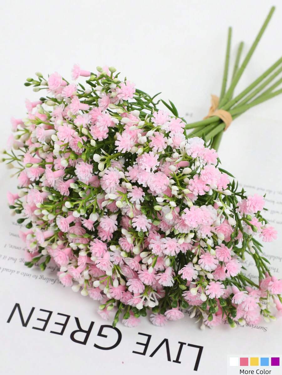 7 peças Flores Artificiais de Gipsófila, Flores Falsas de Toque Real ...