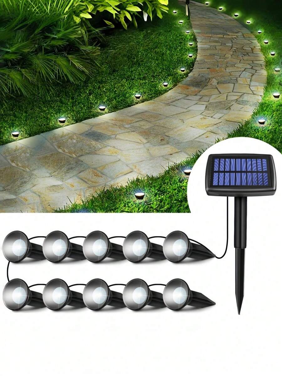10 In 1 Solar LED Disk Light, Waterproof Outdoor Landscape Spotlight ...