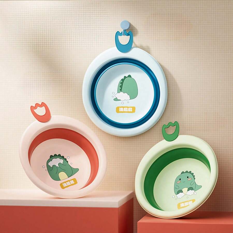 Portable Plastic Dinosaur Face Wash Basin, Compressed Travel Face Basin ...