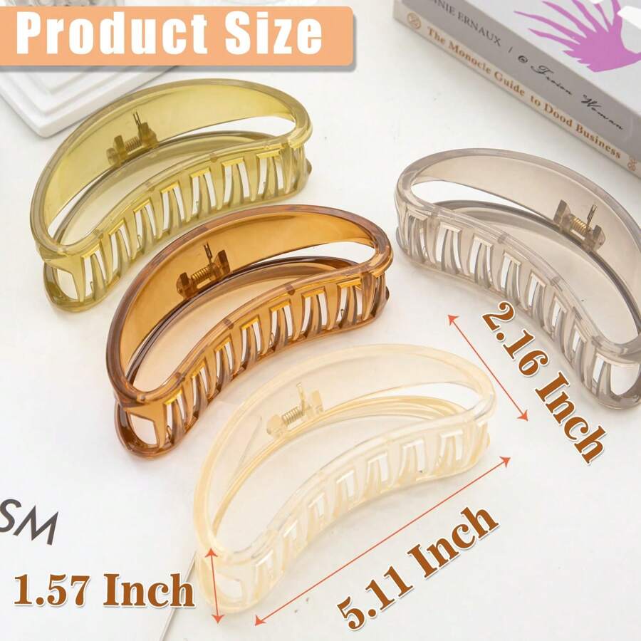 4pcs Super Large Claw Clips, 5.1 Inch (Approx. 13.9 Cm) Large Half ...