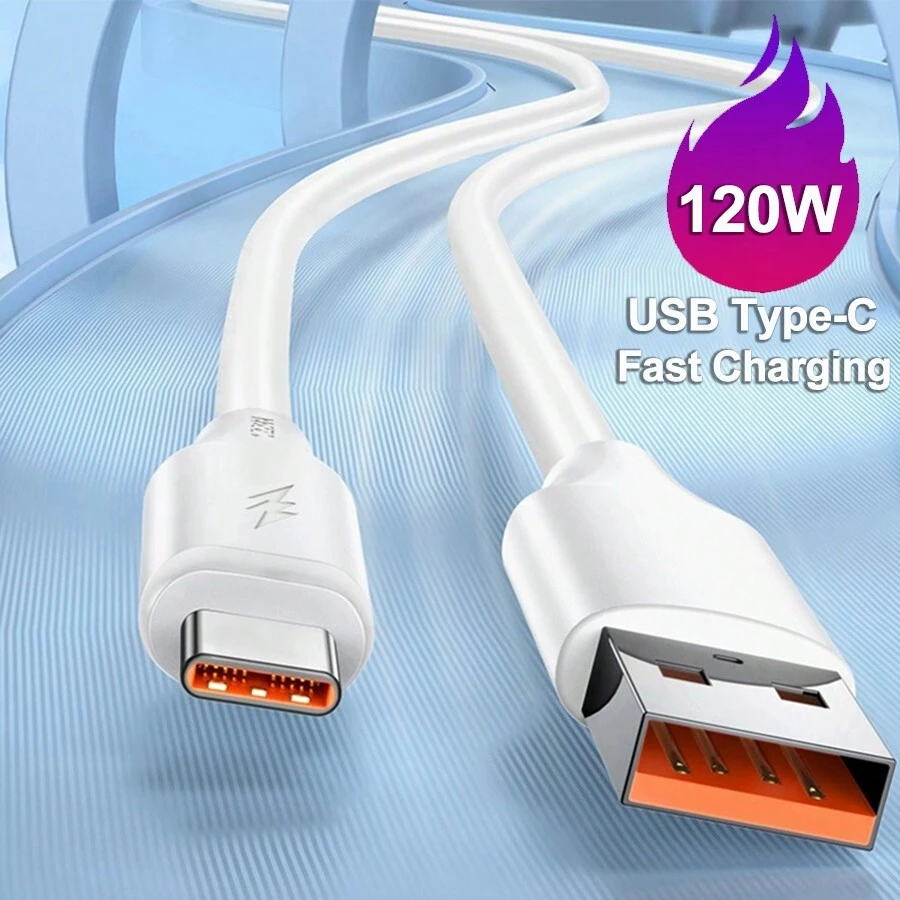 120W USB To Type C Cable Super Fast Charging Data Cord For SamsungS24 ...