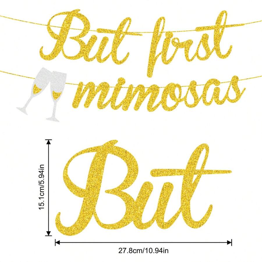 1Set,Mimosa Bar Sign But First Mimosas Rose Gold Banner, Decorations ...