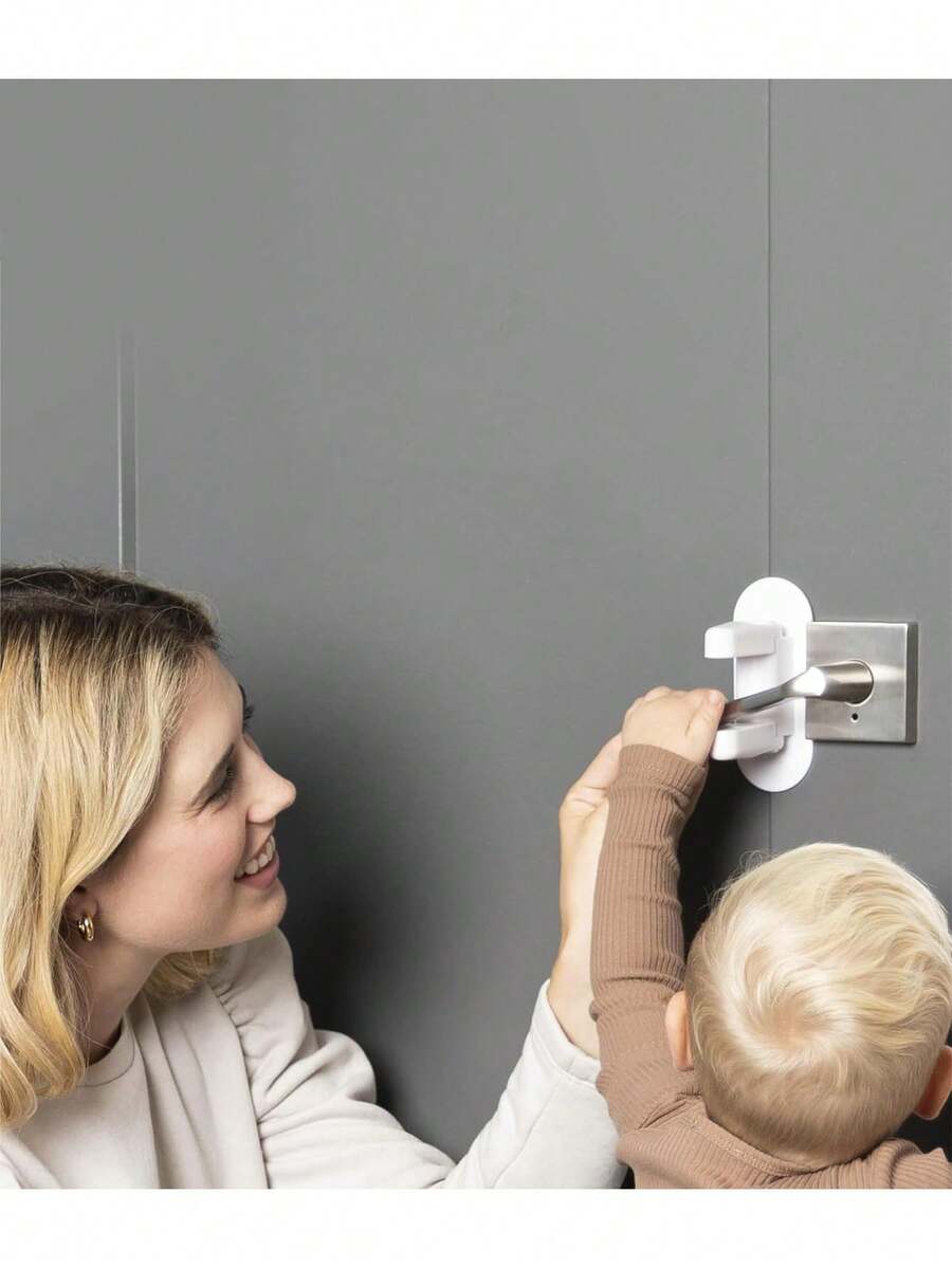1Pc Child Proof Door Lever Lock - Door Handle Lock, Minimalist Design ...