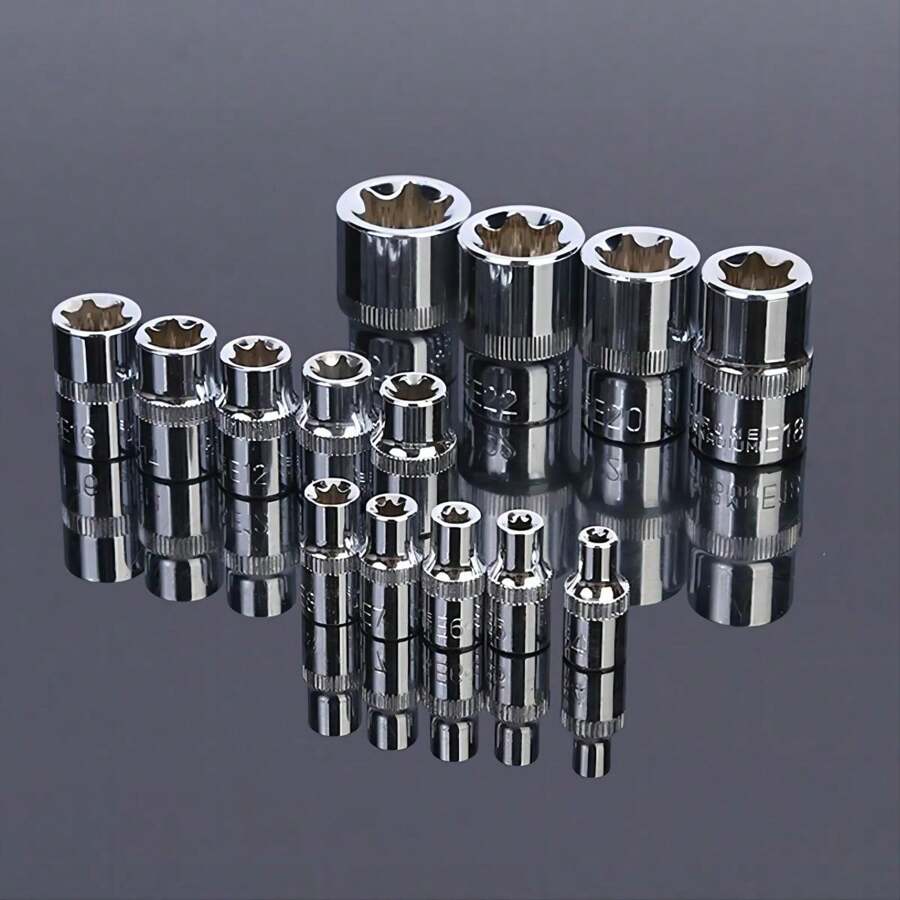 14-Piece E-Torx Socket Set - Durable Steel Construction - Perfect For ...