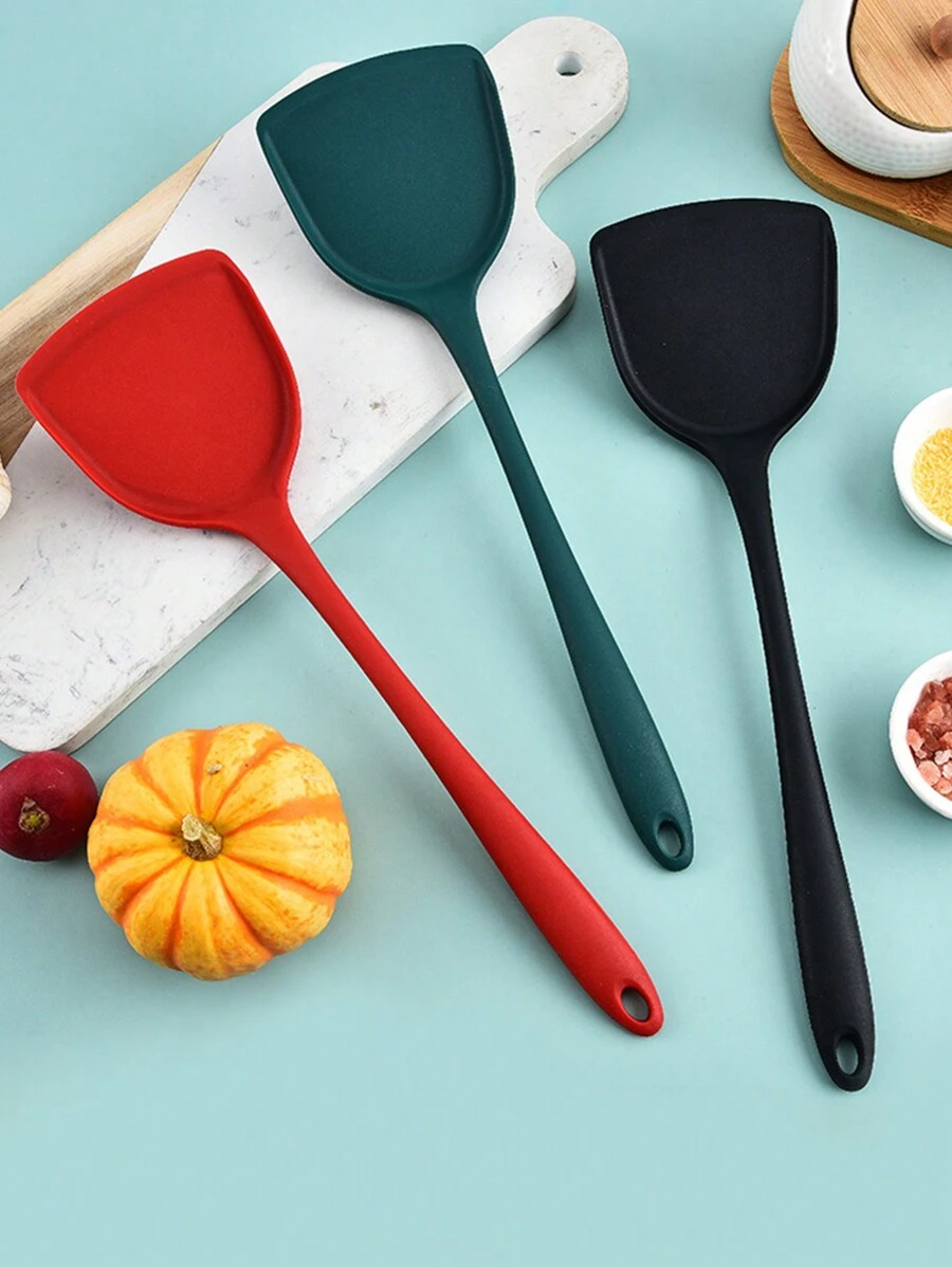 1pc Silicone Spatula, Non-Stick Kitchen Cooking Stir Fry Tool, Heat ...