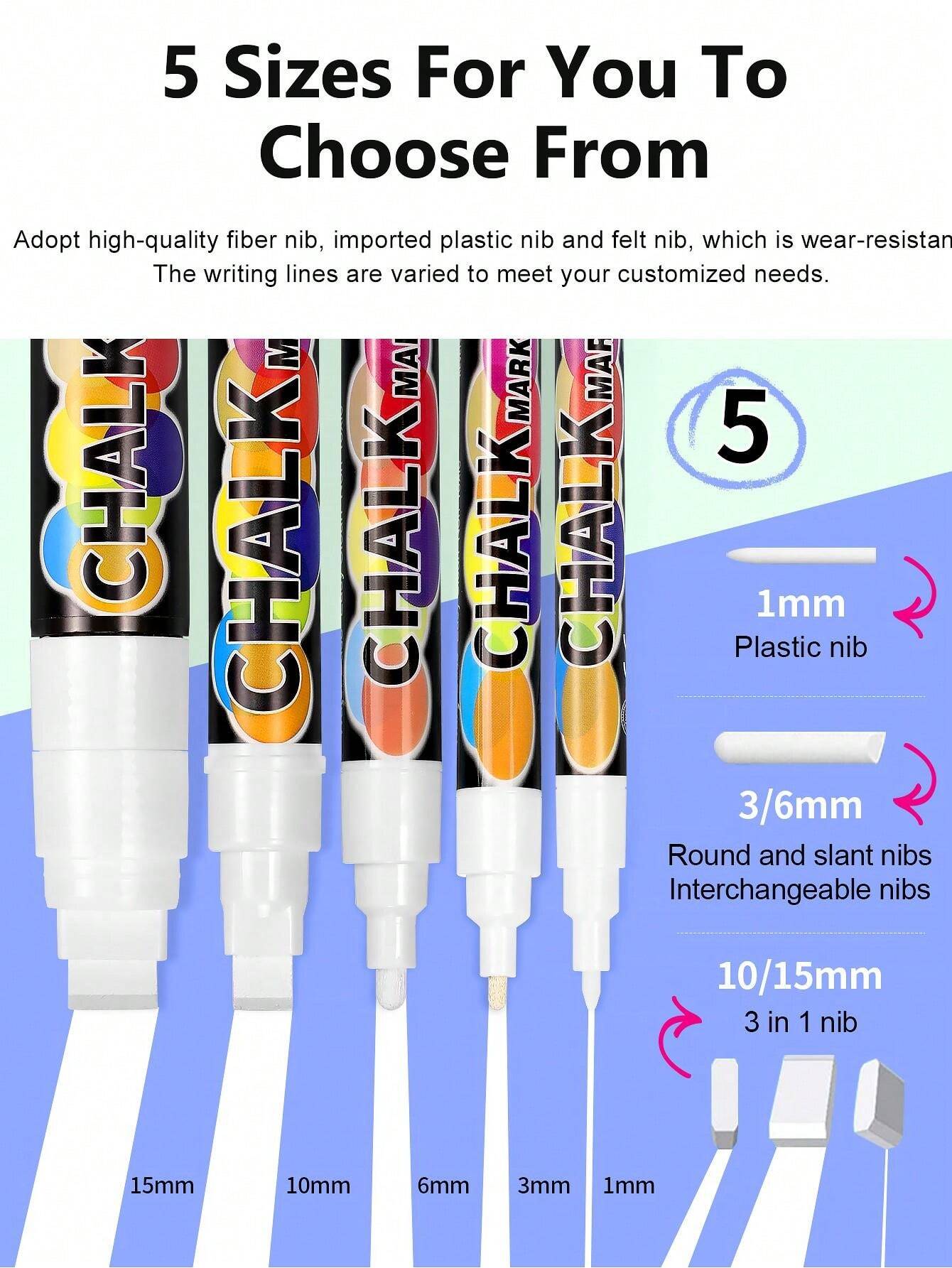 Liquid Chalk Marker, White Chalk Markers For Chalkboard, Writes ...