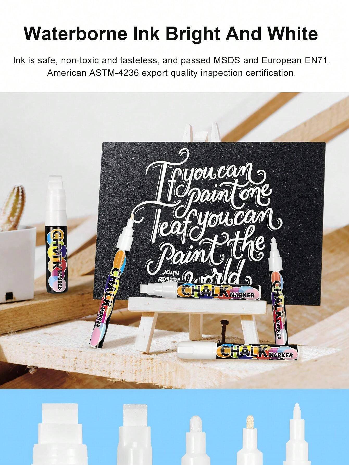 Liquid Chalk Marker, White Chalk Markers For Chalkboard, Writes ...