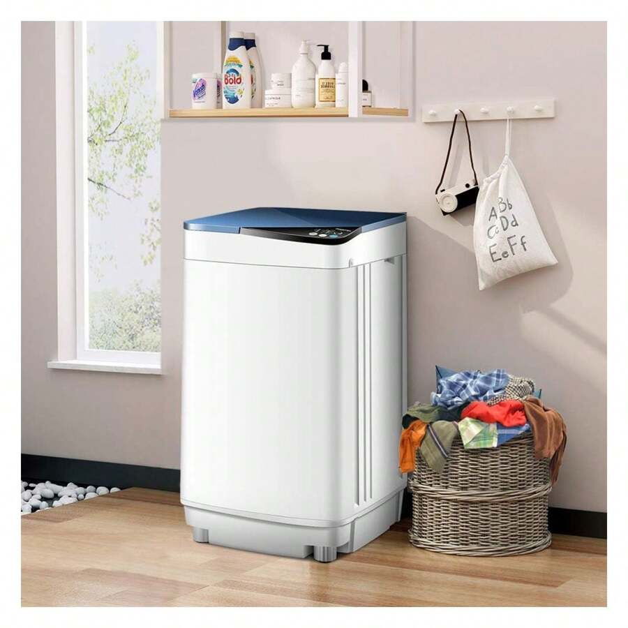 Full-Automatic Portable Washing Machines, 7.7 Lbs Load Capacity Mini Washer Machine With Spin ...