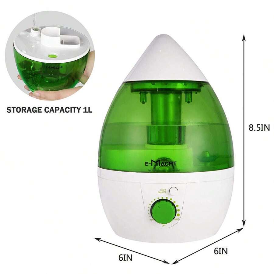 DC DICLASSE 1L Cool Mist Humidifiers Quiet Ultrasonic 360 Rotation ...