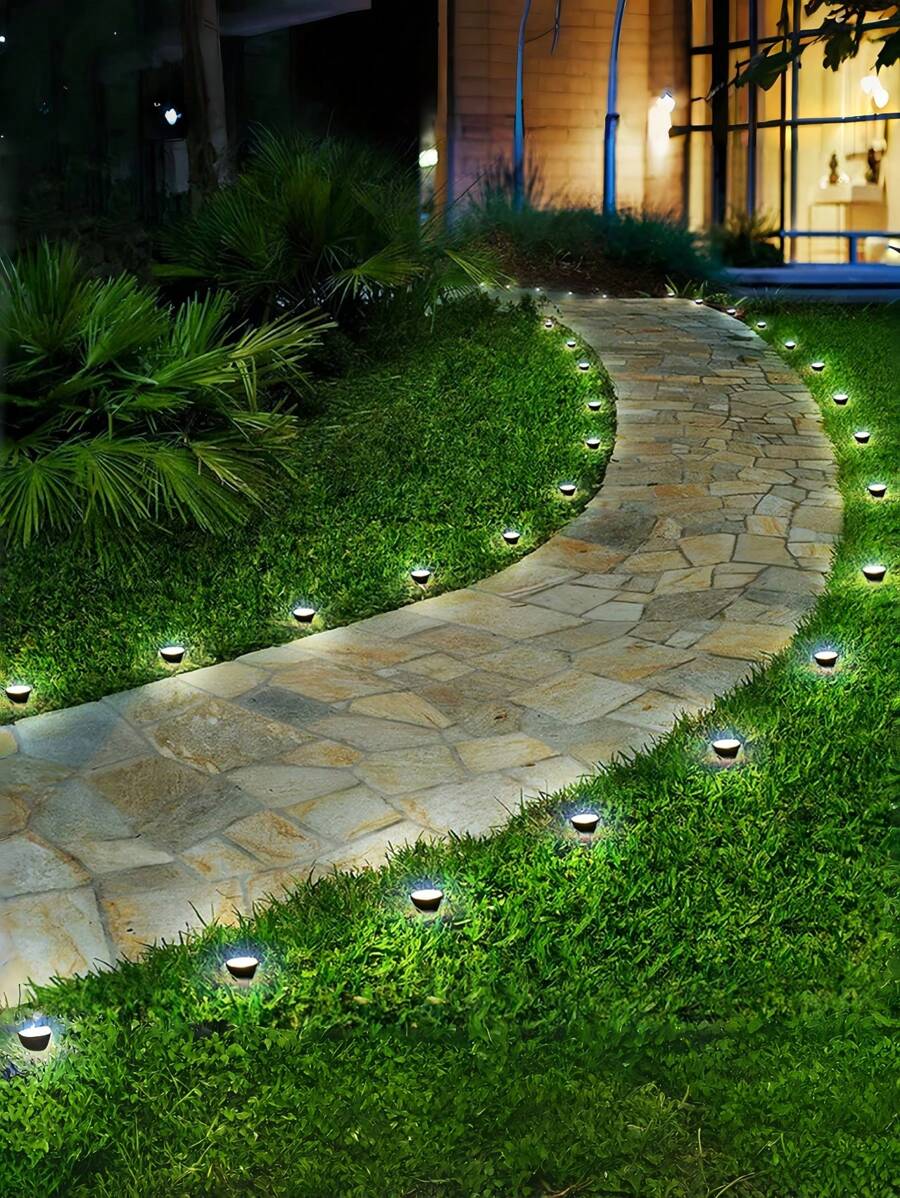 10 In 1 Solar LED Disk Light, Waterproof Outdoor Landscape Spotlight ...