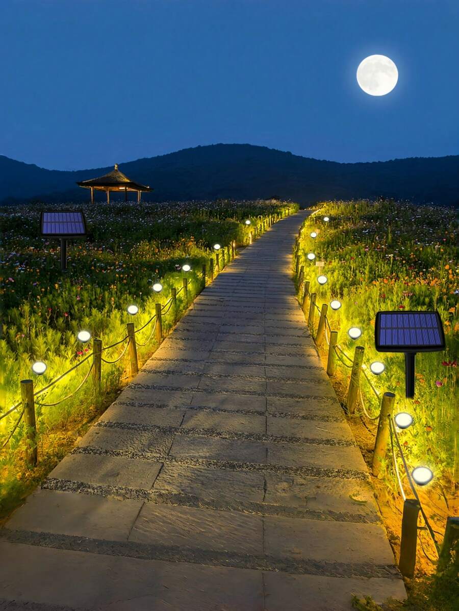 10 In 1 Solar LED Disk Light, Waterproof Outdoor Landscape Spotlight ...