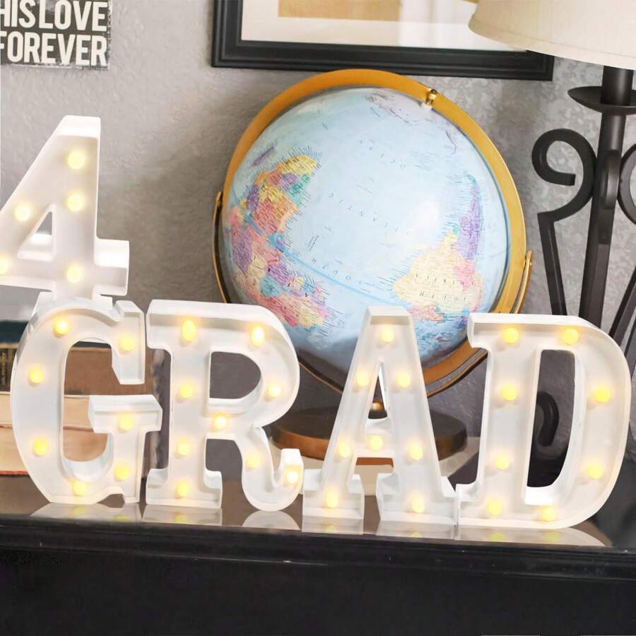 Graduation Party Decorations 2024, 8 LED Marquee Light Up Letters "GRAD ...
